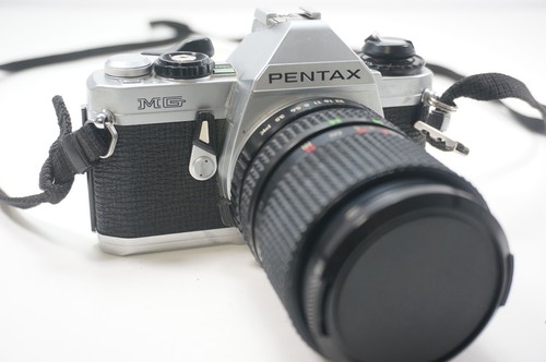 Pentax MG 35mm SLR Camera + Zoom lens in Chrome WORKING TESETD!!! | eBay