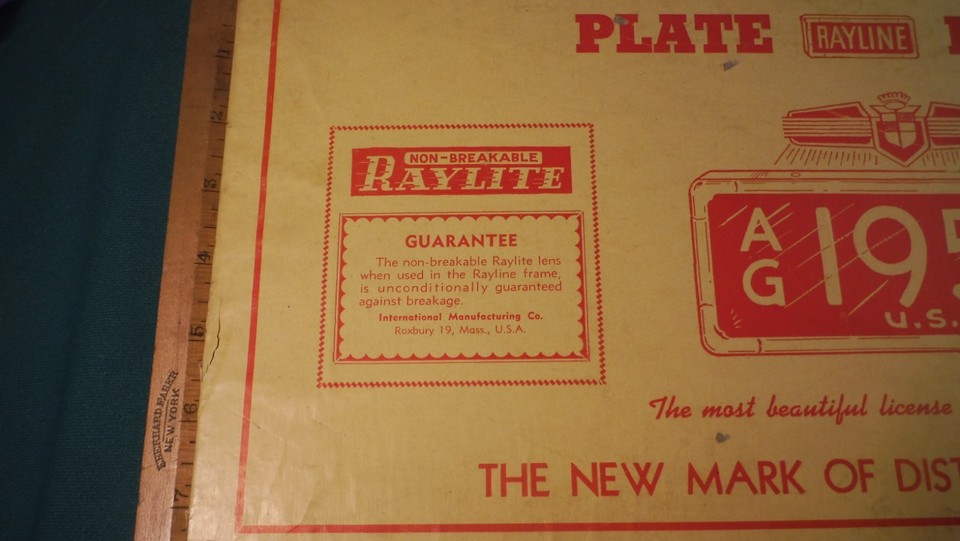 CH26 Rayline License Plate Frames Vintage 1950s Size AA Original Box ...