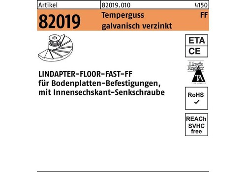Lindapter Klemme R 82019 GTW 40 FAST M 8 Temperguss galvanisch verzinkt ...