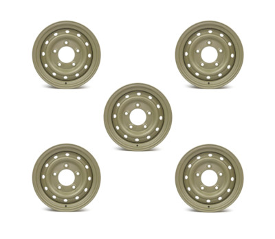 5x Wolf Steel Rims 16" x 6.5" GREEN 0 OFFSET HD Land Rover Defender ...