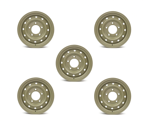 5x Wolf Steel Rims 16" x 6.5" GREEN 0 OFFSET HD Land Rover Defender ...