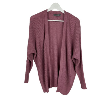 Marled Dusty Rose Open Front Cardigan Long Ribbed Cuffs size XS | eBay