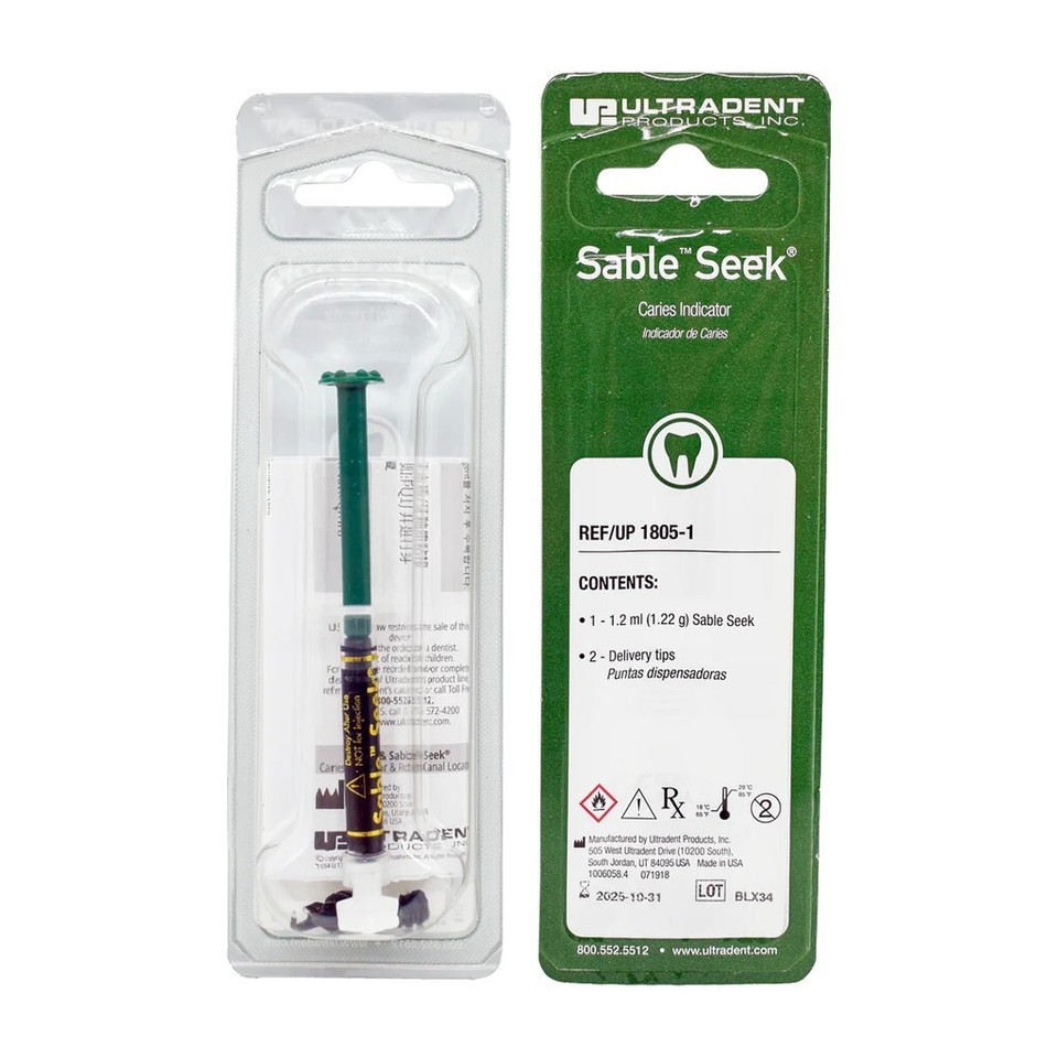 Sable Seek Caries Detector Dye Indicator Dentin Green Color 1.2ml (Free ...