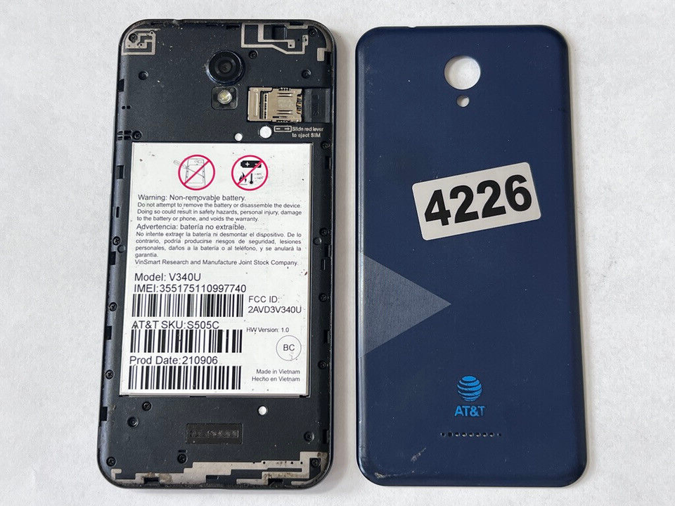 UNLOCKED AT&T Fusion Z V340U 16GB Blue 4G LTE Smart Phone / T-Mobile ...