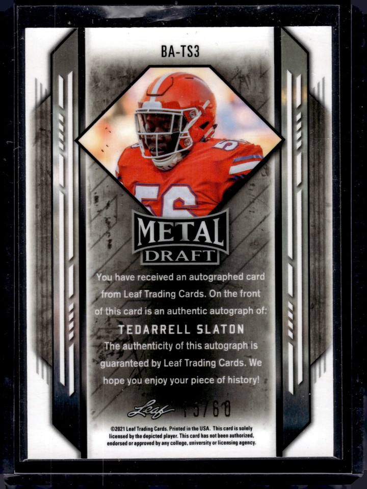 2021 Leaf Flash #BA-TS3 Tedarrell Slaton | eBay