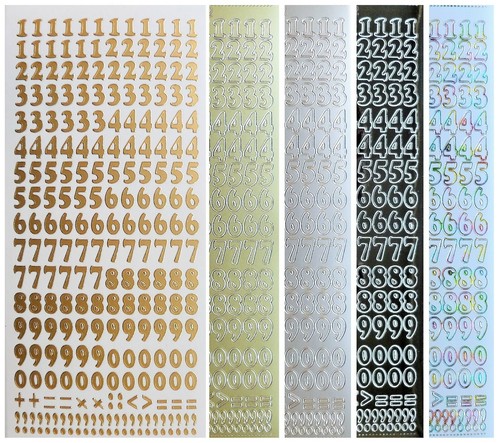 NUMBERS Peel Off Stickers 10mm Card Making Scrapbooking | eBay Australia
