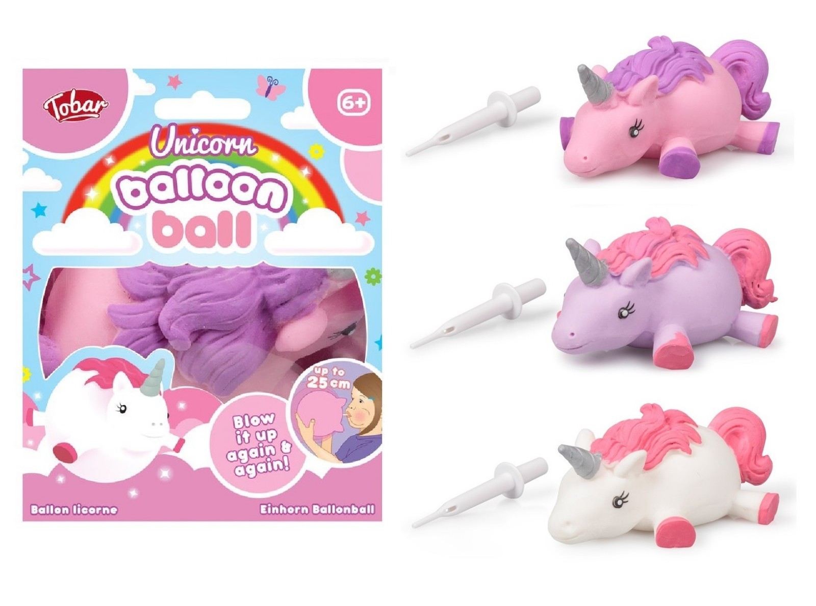 Unicorn Reusable Inflatable Balloon Ball Farm Blowup Squeeze Bouncing ...