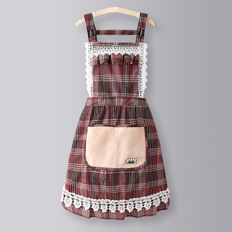 Lace Ruffled Apron Pleat with Pocket Cute Sweet Florist Baking Cooking ...
