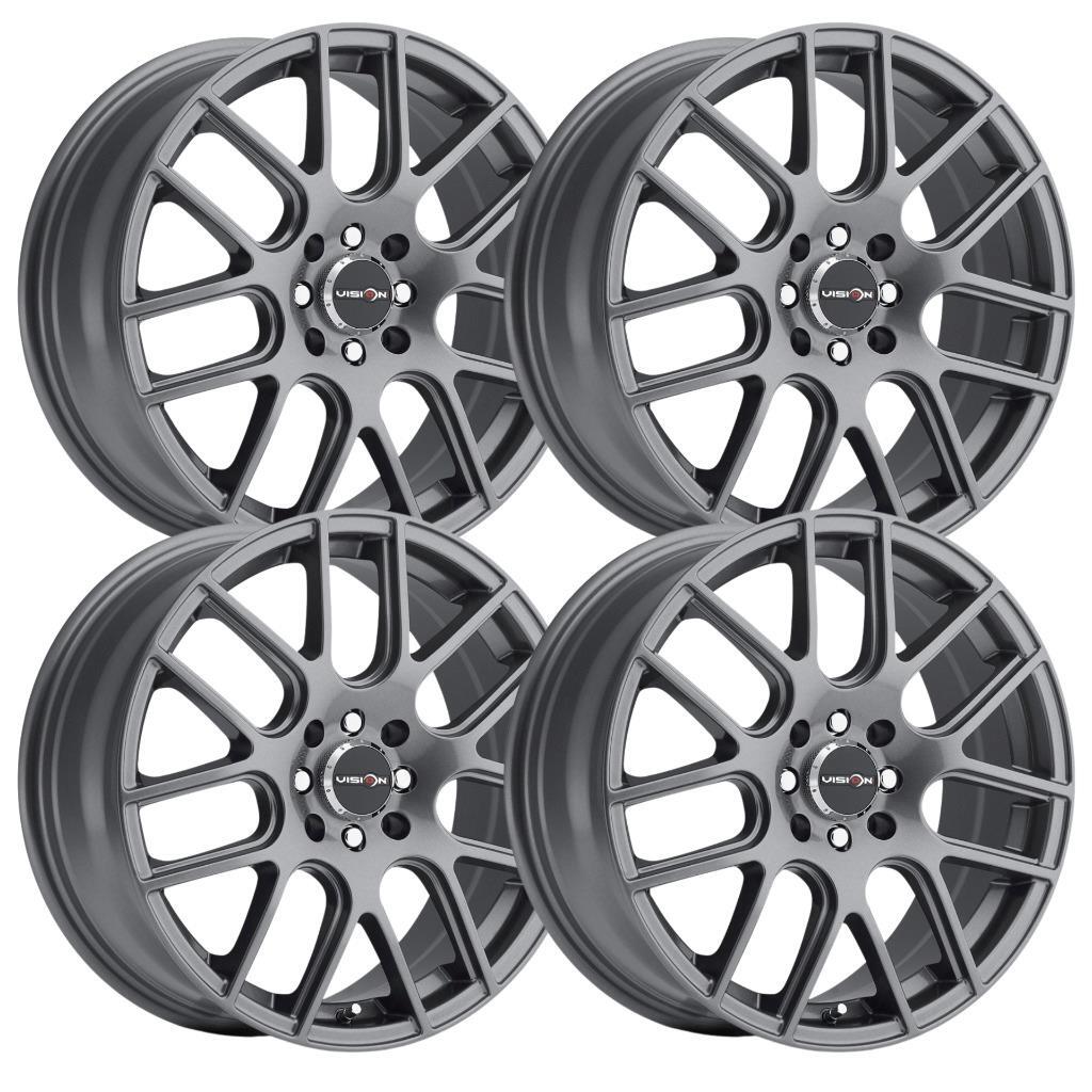 (Set-4) Vision 426H Cross 16x7 5x105 38mm Gunmetal Wheels Rims 16 Inch ...