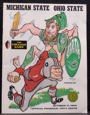Michigan State MSU vs Ohio State OSU, Oct 11 1969 Original Football ...