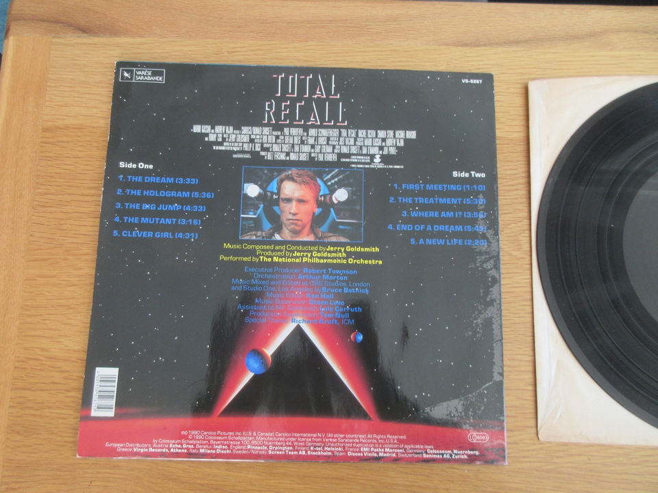 TOTAL RECALL Jerry Goldsmith ‎ Vinyl LP Varèse Sarabande ‎ | eBay UK