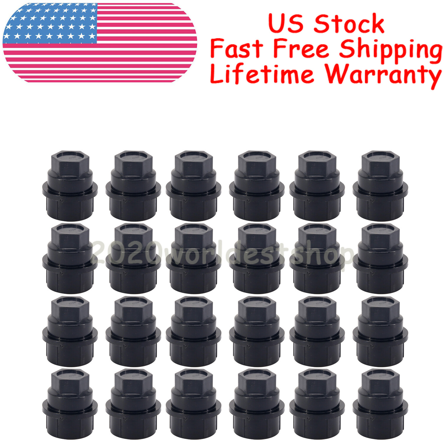 24 Wheel Lug Nut Covers Caps Fits Chevy Silverado Tahoe GMC 1500 Sierra ...