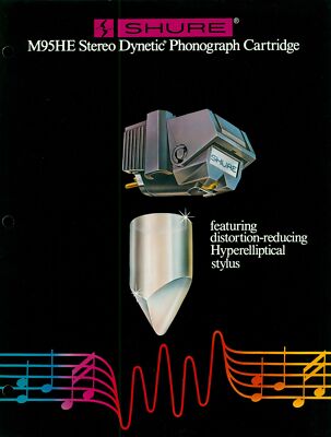 c1979 Shure M95HE Phono Cartridge Original Dealer Brochure Stereo HiFi ...