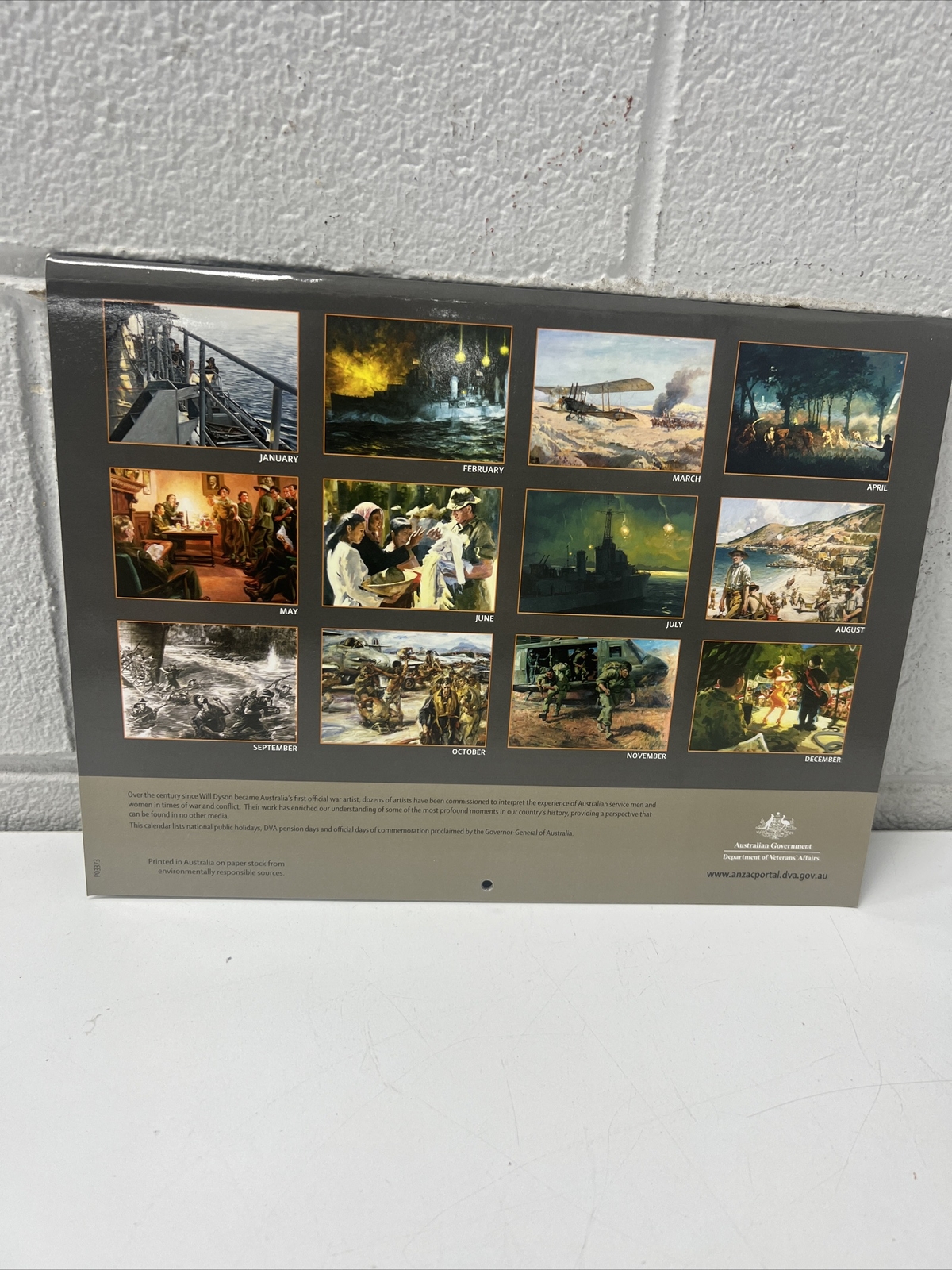 VINTAGE CALENDAR ANZAC 2018 AIF WW1 AUSTRALIA OFFICIAL WAR ARTISTS WW2 ...