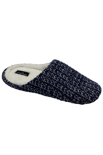 Cuddl Duds Seedstitch Slipper Clog with Luxe Sherpa Lining Mdval. Blue ...