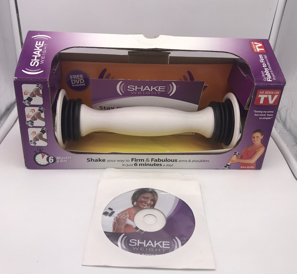 Shake Weight Work Out White (includes DVD) 2.5lb Tones Arms & Shoulders ...