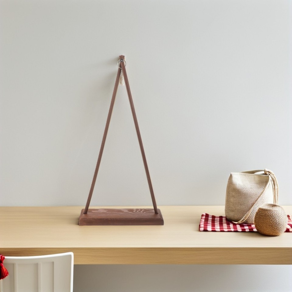 Wood Wind Chime Stand: Triangle Hanger With Hook For Hanging Vintage ...