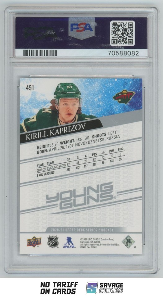 2020-21 Upper Deck Young Guns Kirill Kaprizov #451 Minnesota Wild | eBay