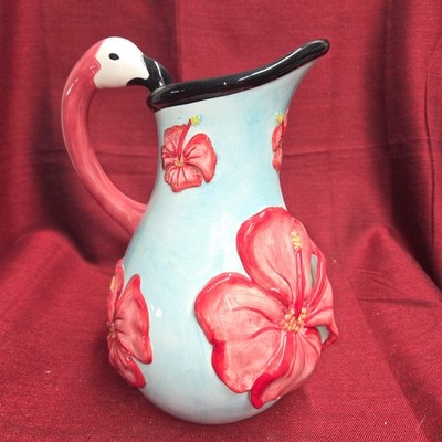 Chervl Thompson flamingo Water Pitcher Vase | eBay