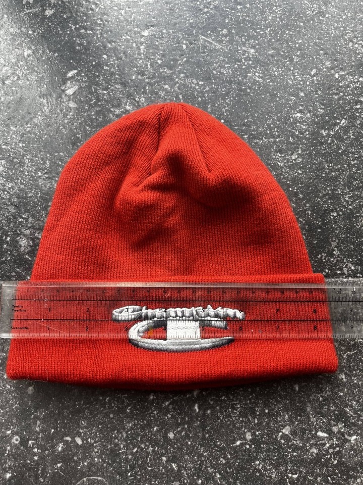 Supreme x Champion 3D Metallic Beanie Brick Red | eBay UK