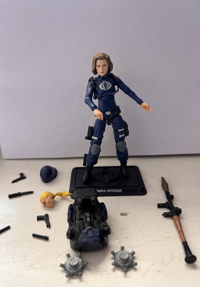 GI Joe 50th Female Cobra Officer 3.75" w/extra Custom Head + Trooper W ...