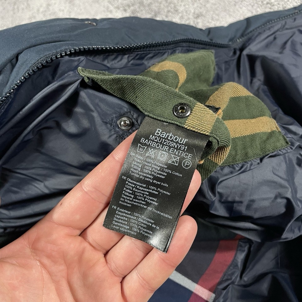 Barbour Entice Quilted Jacket Fibre Down Hooded Mens Size M | eBay UK