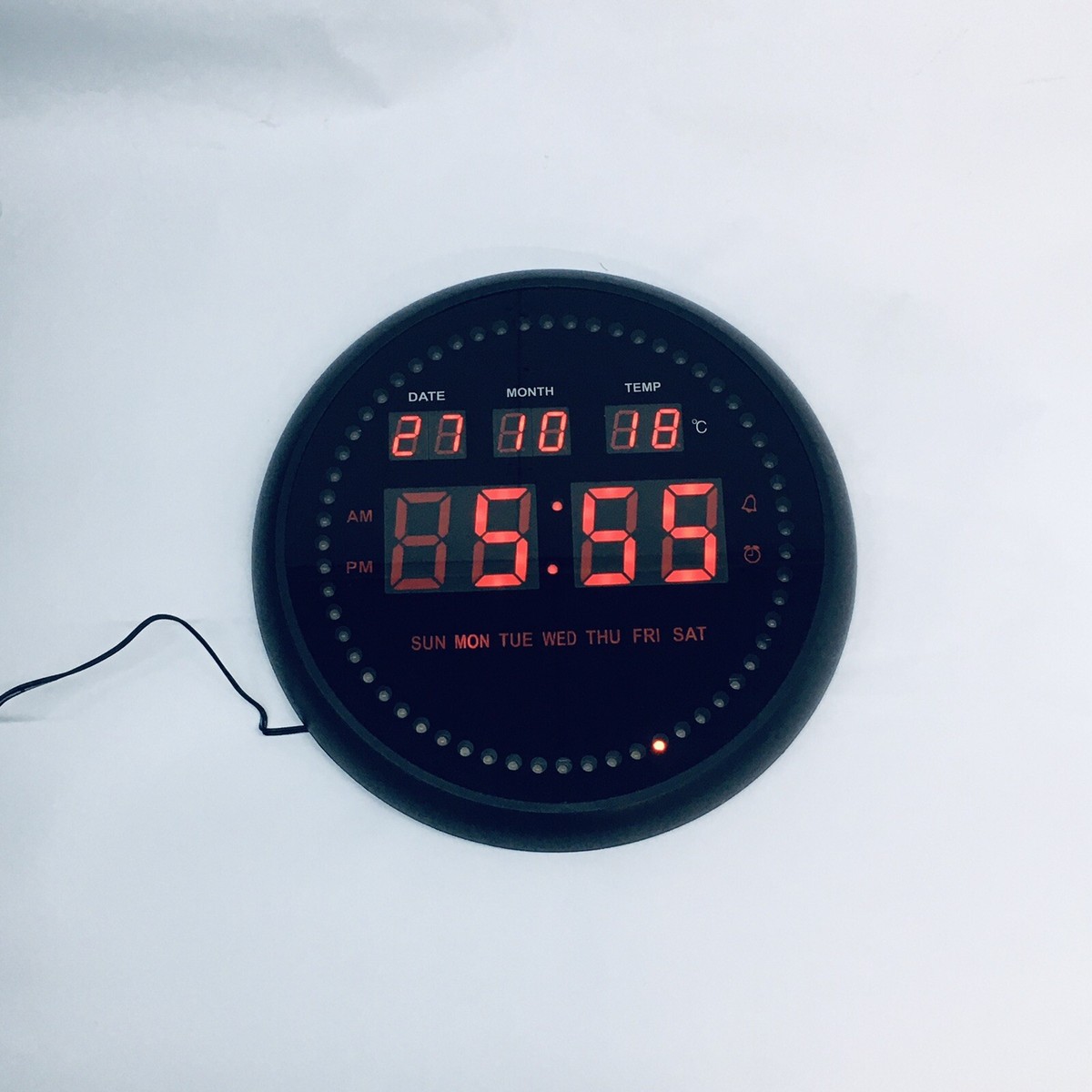 Round Digital Wall Clock
