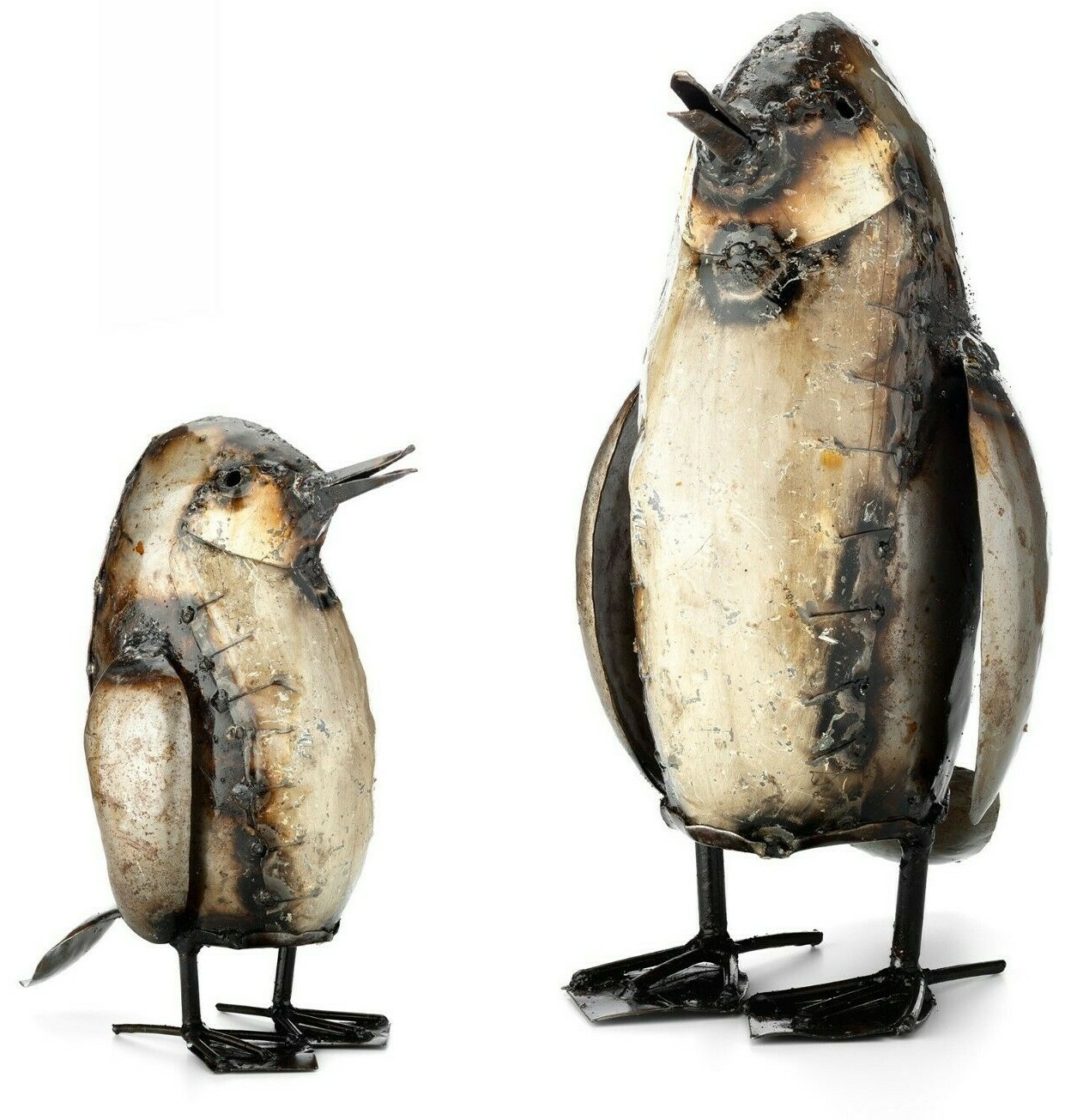 Metal Penguin Garden Ornament Sculpture Art - Handmade Recycled Metal ...