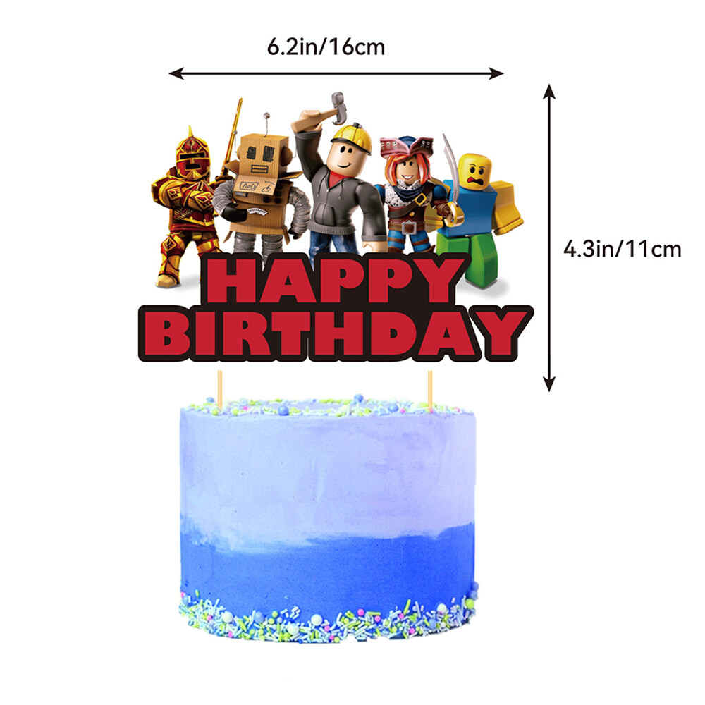 Roblox Theme Cartoon Birthday Party Supplies Banner Balloons Backdrop ...