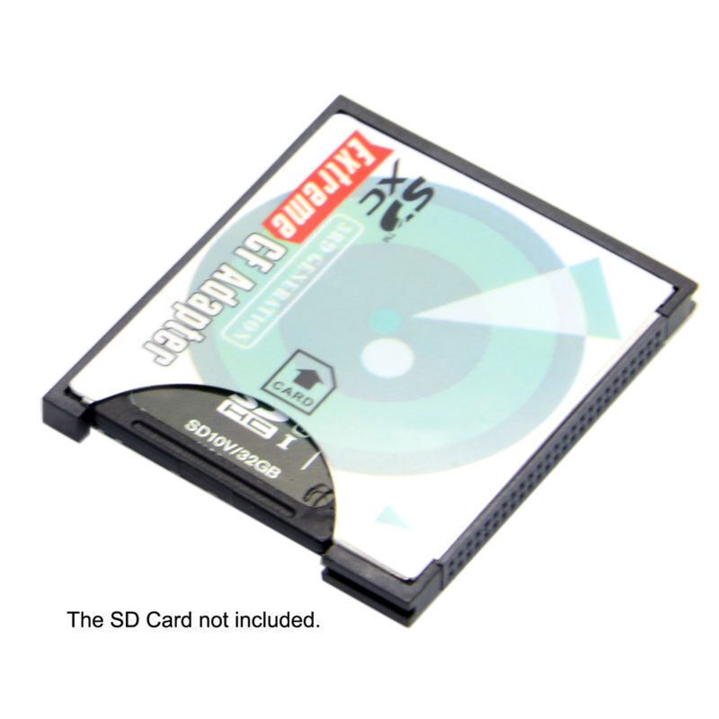 SD to CF Card Adapter MMC SDHC SDXC to Standard Compact Flash Type 2 ...