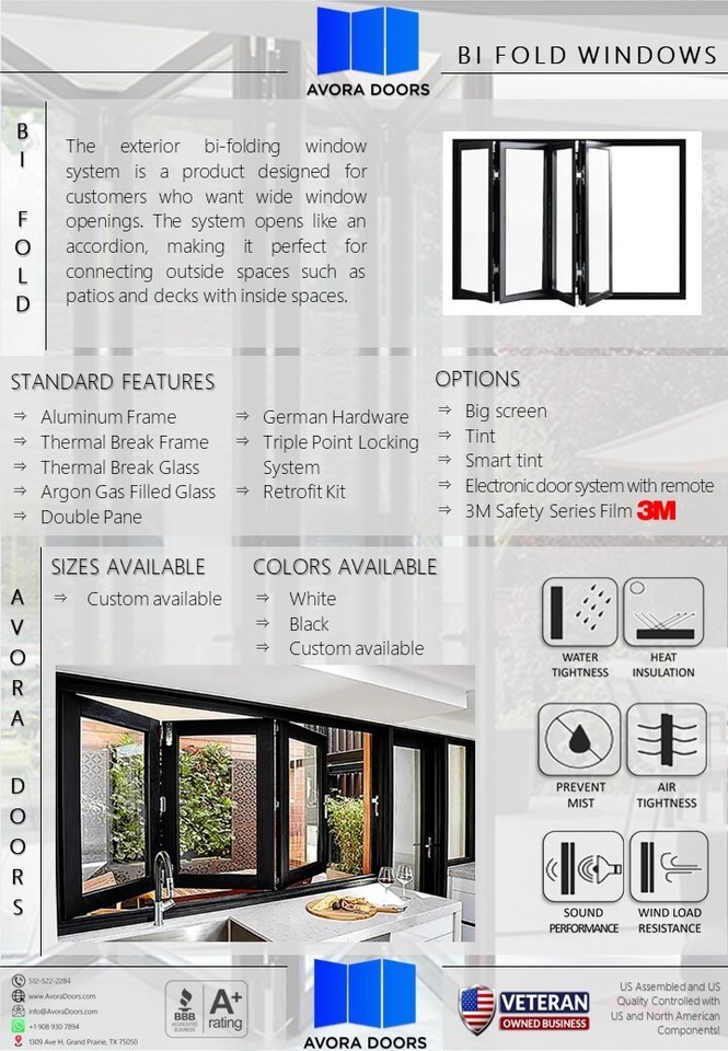 Avora Bi Fold Patio Windows 3' x 10' | eBay