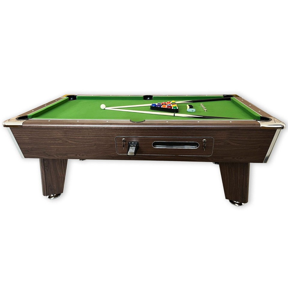 7FT Coin Operated Pool Table Billiards green with accessories ...