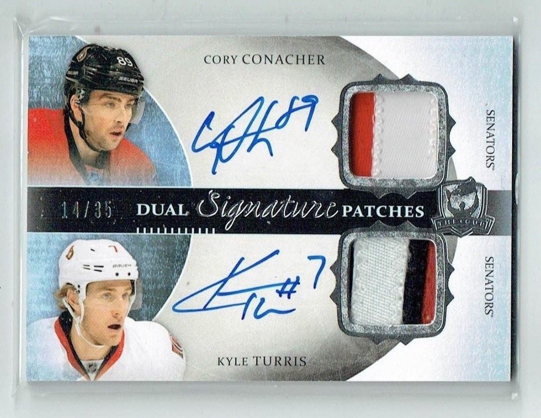 13- 14 UD The Cup Dual Signature Patches Cory Conacher--Kyle Turris /35 ...