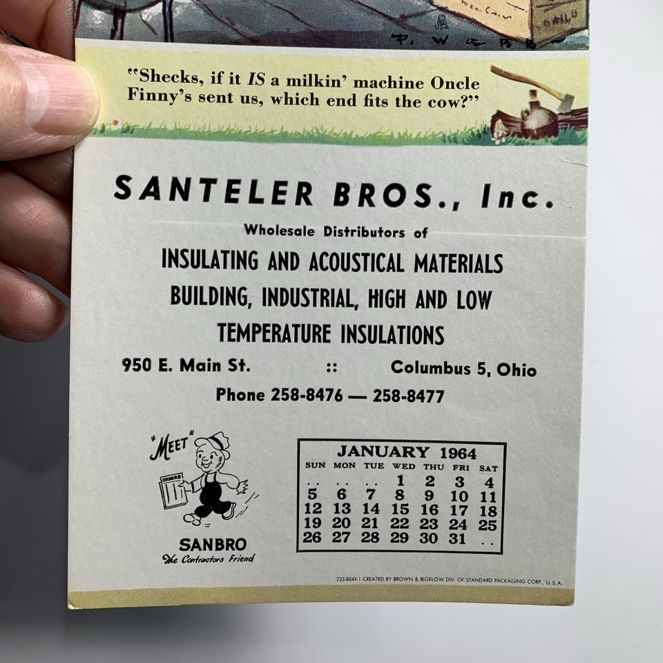 Funny Paul Webb’s Mountain Boys Blotter Calendar Columbus Ohio 1964 ...