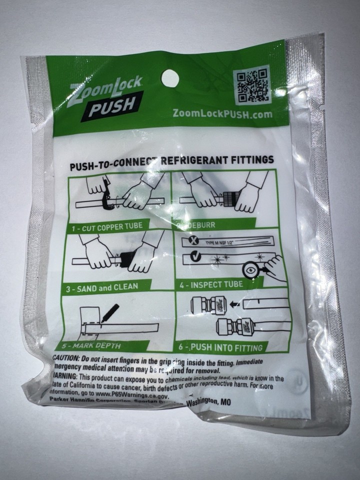 ZoomLock Push ToConnect Refrigerant Fitting 1/4” R410A Optimized ...
