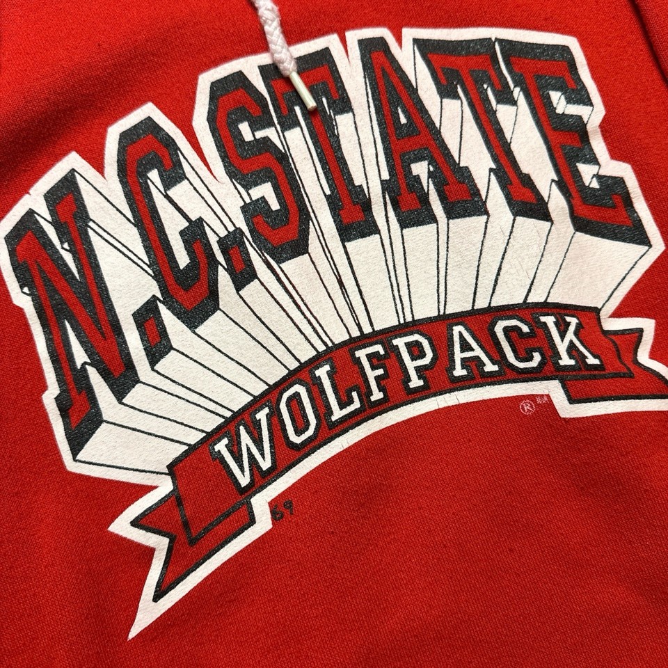 True Vintage 1969 NC State Wolfpack Logo On 80s Red Hoodie Size Large ...