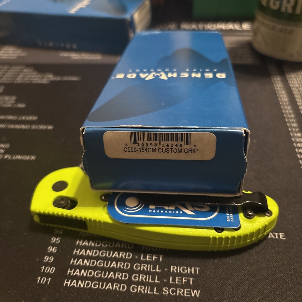 Benchmade Griptilian 551 Neon Green Black Custom Ultra Rare New Old ...