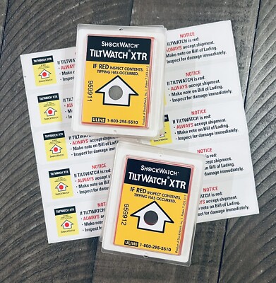 TiltWatch XTR ShockWatch Tilt Indicator (10 Pack) NEW Uline S-5571 For ...