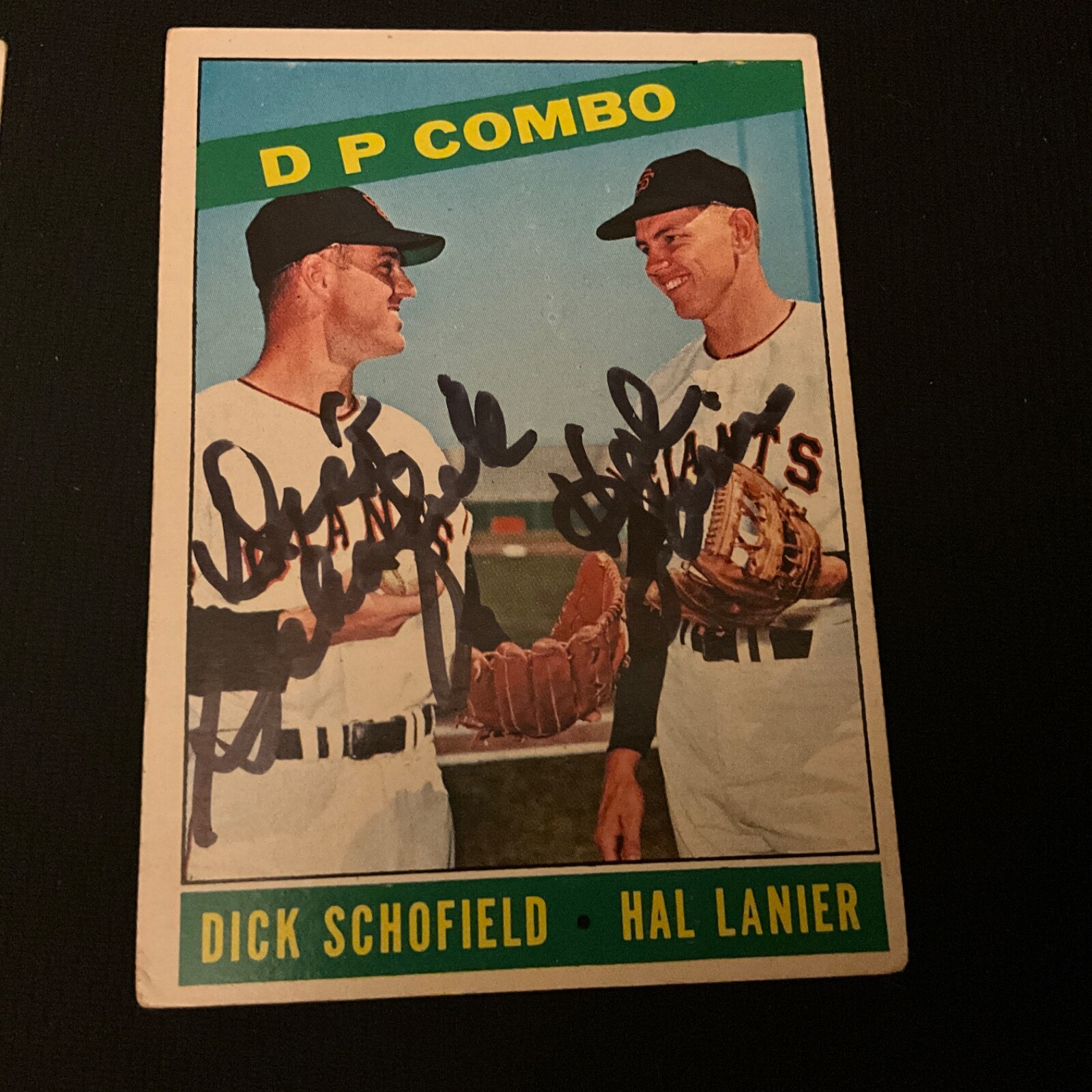 Autographed 1964 Topps DP Combo w/ HAL LANIER & DICK SCHOFIELD . #Z-1 ...
