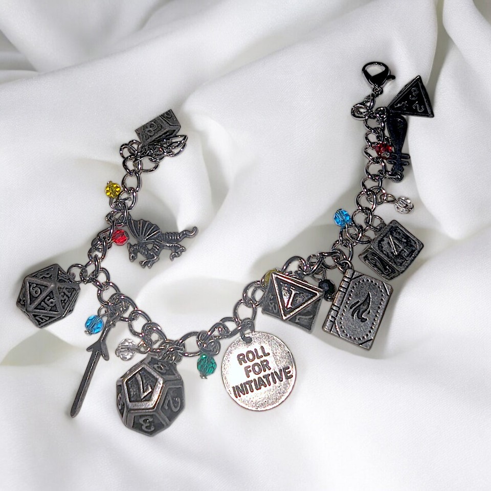 DnD Charm Bracelet Dungeons Dragons Jewelry Handmade Dice Jewelry | eBay