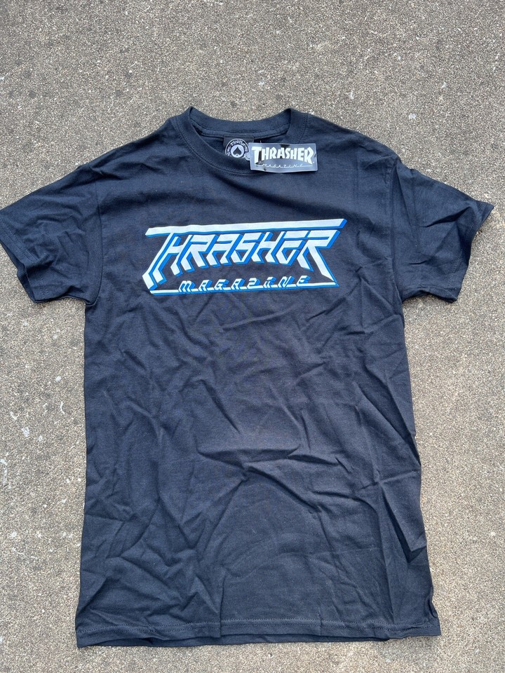 Thrasher Magazine FUTURE LOGO Skateboard T Shirt Black NEW W/ TAGS ...