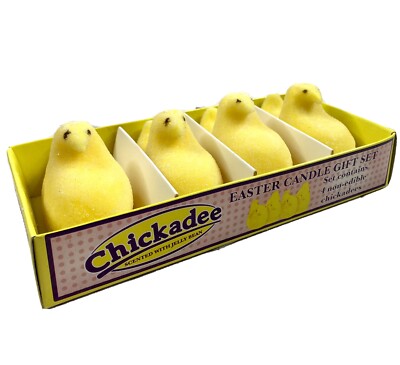 Chickadee Easter Candle Gift Set 4 Peeps Chickens Scented Yellow ...