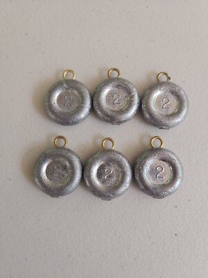 50PCS 2 oz ROUND RIVER COIN SINKERS, LEAD, WEIGHTS, FISHING, FREE ...