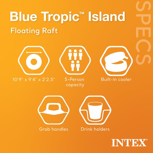 Intex 57272EP Blue Tropical Island 5 Seat Floating Lounge Raft for sale ...