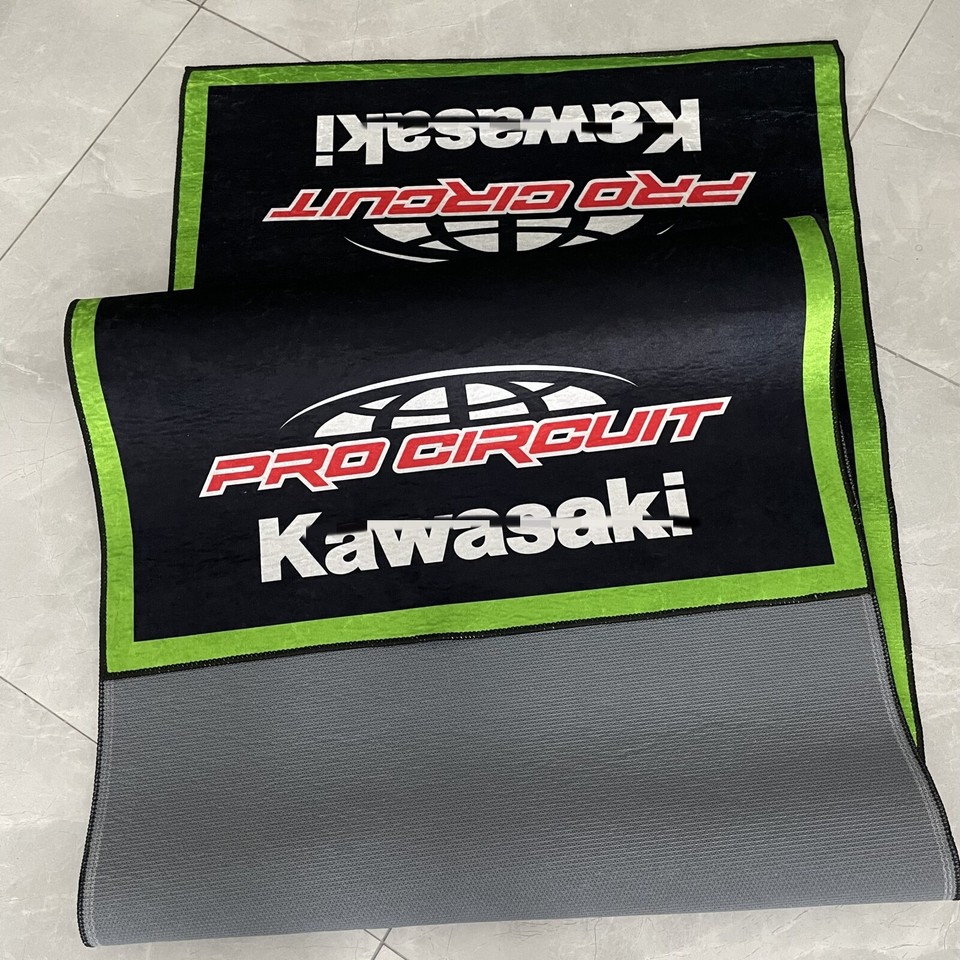 For Kawasaki Motorcycle Bike Pit Mat Workshop Garage Carpet 220x80cm ...