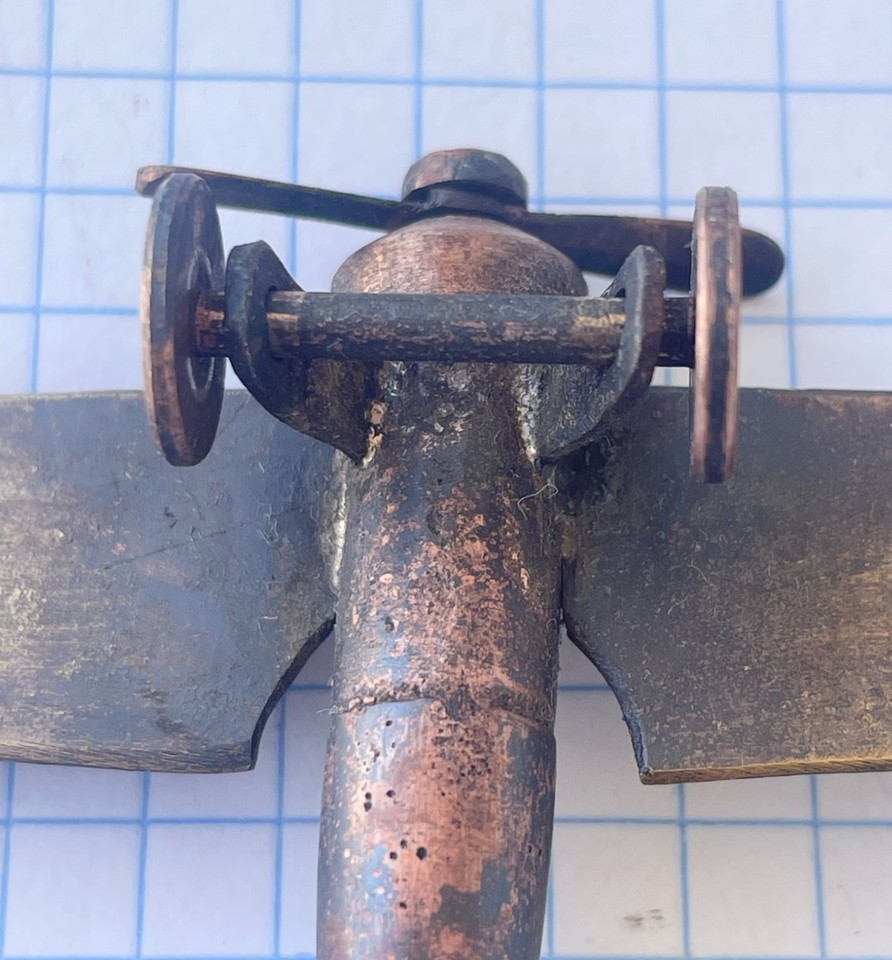 WWI German Trench Art Model Airplane – Brass & Copper – 112mm Wingspan ...