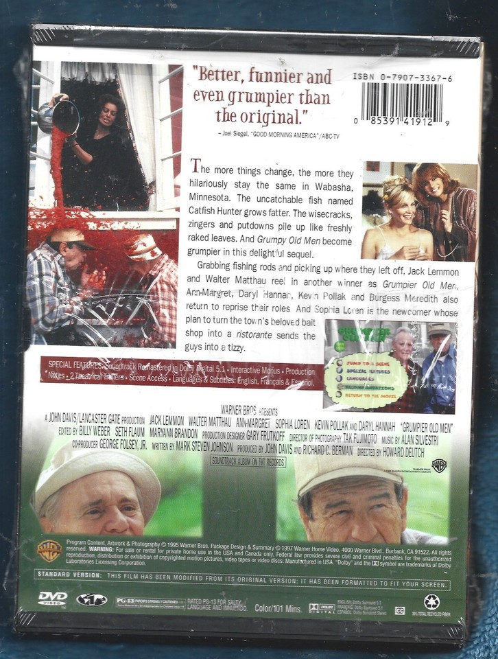 Factory Sealed DVD-Grumpier Old Men-Jack Lemmon, Walter Matthau, Ann Margret | eBay