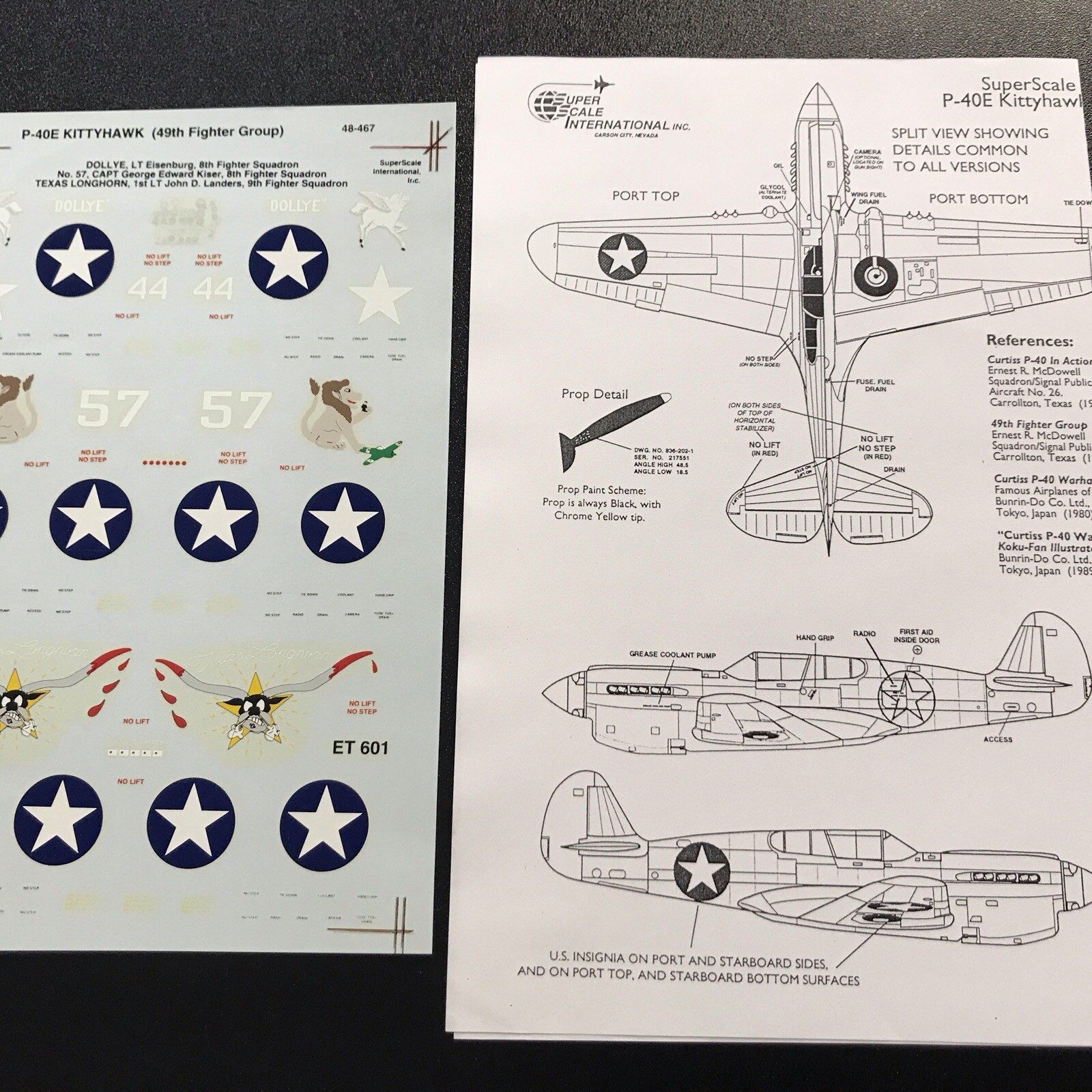 1/48 Super Scale International #48-467 P-40E Kittyhawks Decals LHH | eBay