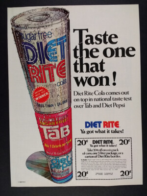 1981 Diet Rite Cola tab diet pepsi can art vintage print Ad | eBay