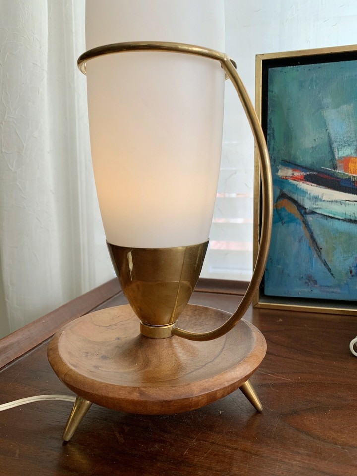 Mid Century Danish Modern Atomic Space Age Rocket Table Lamp 50s | eBay